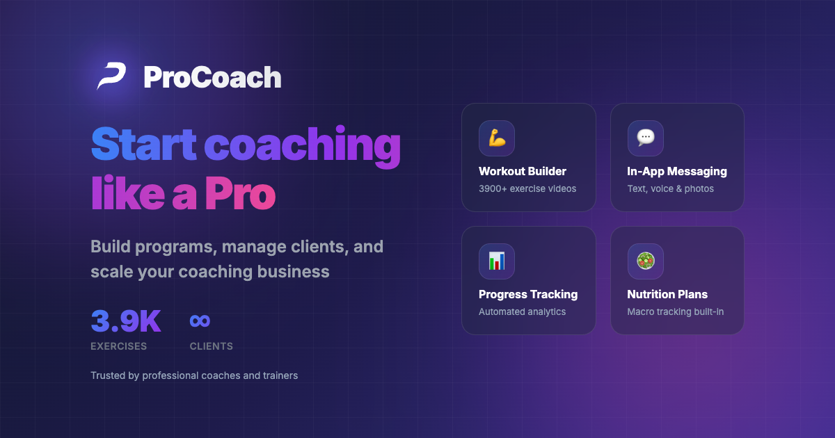ProCoach - #1 Personal Trainer & Fitness Coaching Software